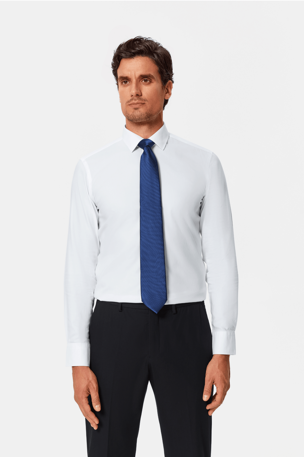 Men's Easy-Iron Cotton White Dress Shirt | Classic & Slim Fit | Long ...