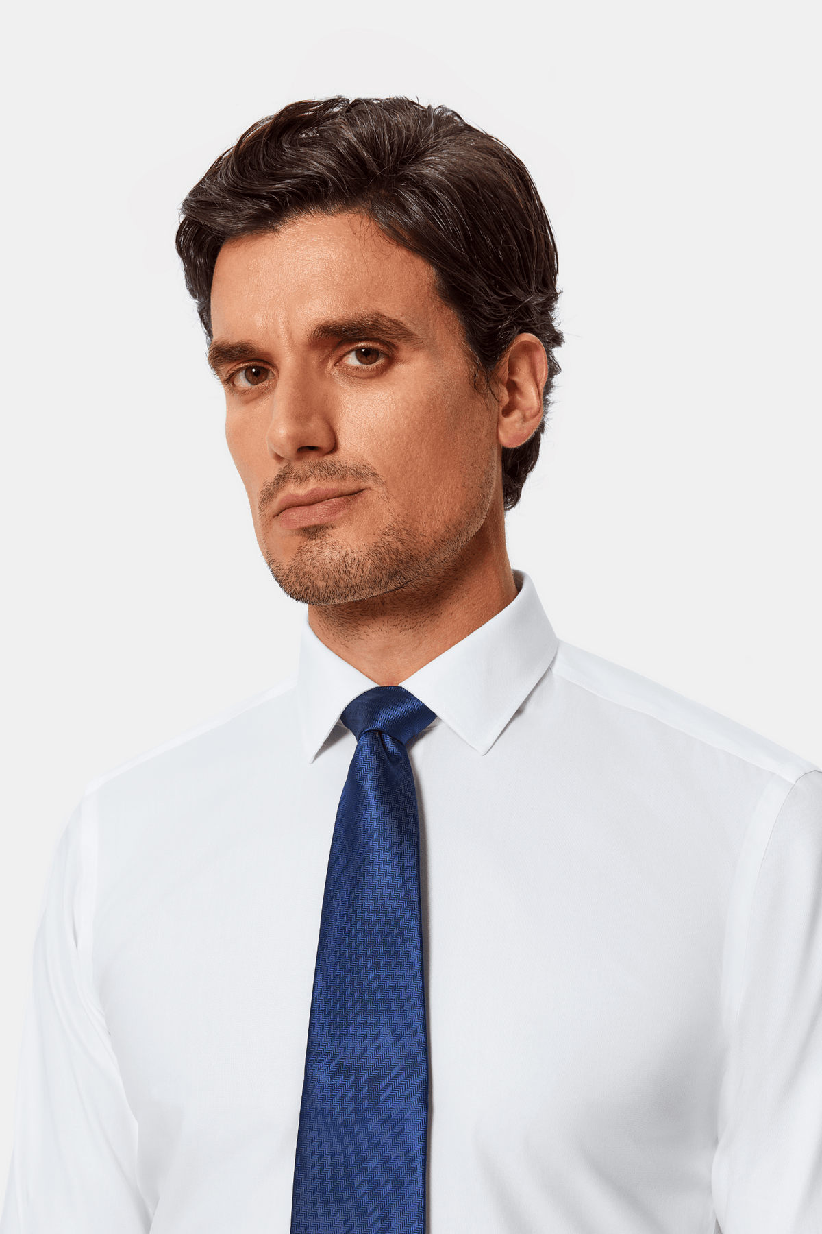 Men's Easy-Iron Cotton White Dress Shirt | Classic & Slim Fit | Long ...