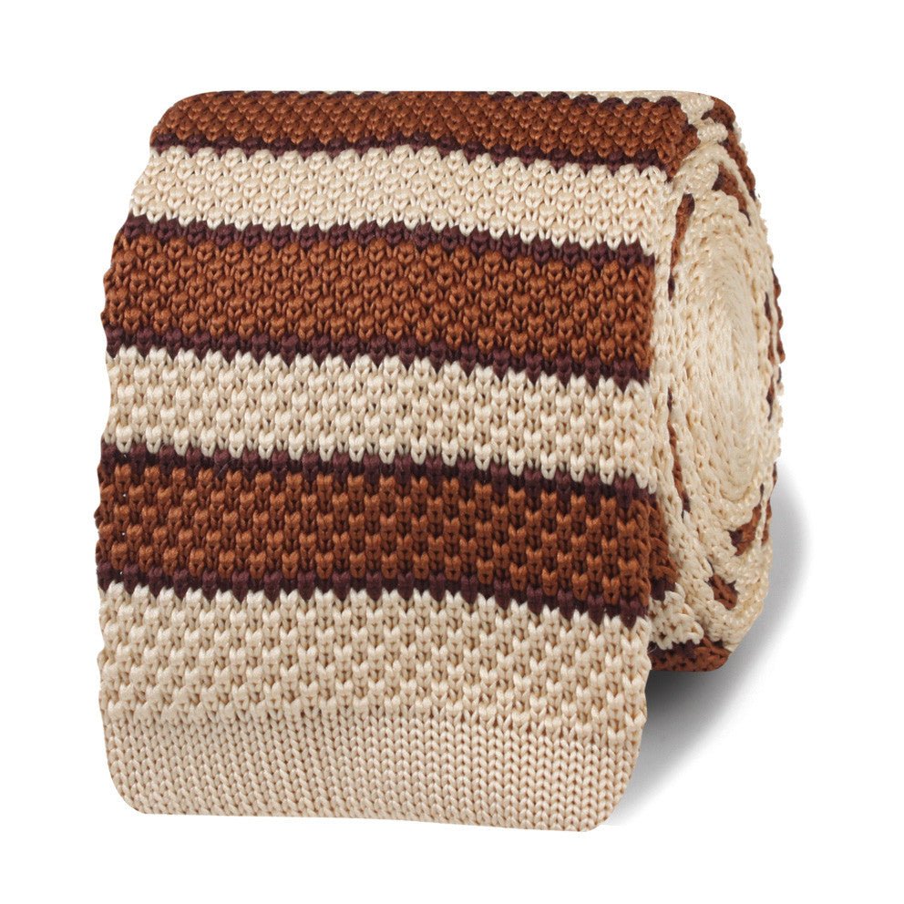 The Conqueror Brown Knitted Tie | Knit Ties Knits | OTAA