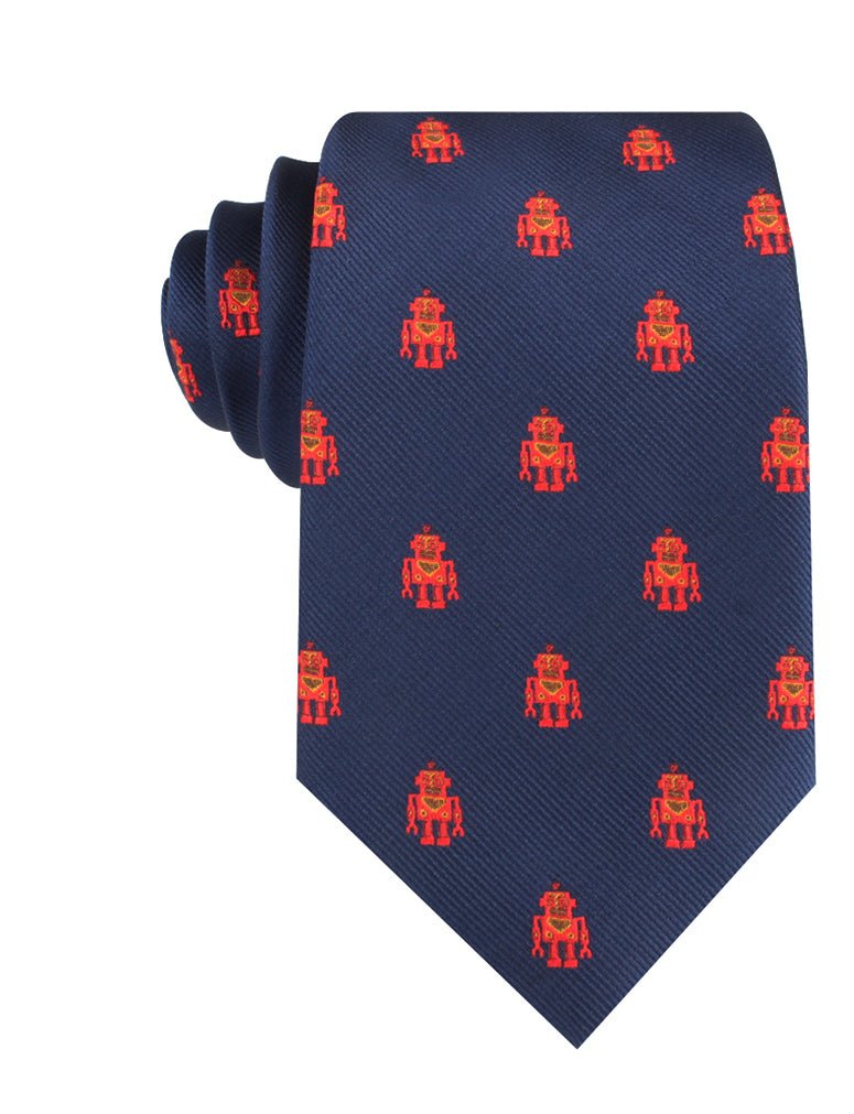 Angry Robot Necktie | Shop Men's Ties | Novelty Navy Blue Ties Online ...