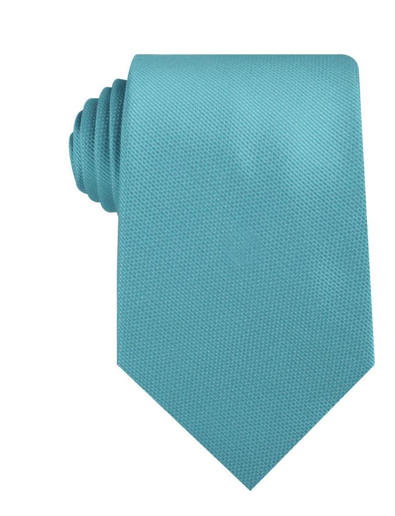 Aqua Blue Malibu Weave Necktie | Wedding Ties for Men | OTAA