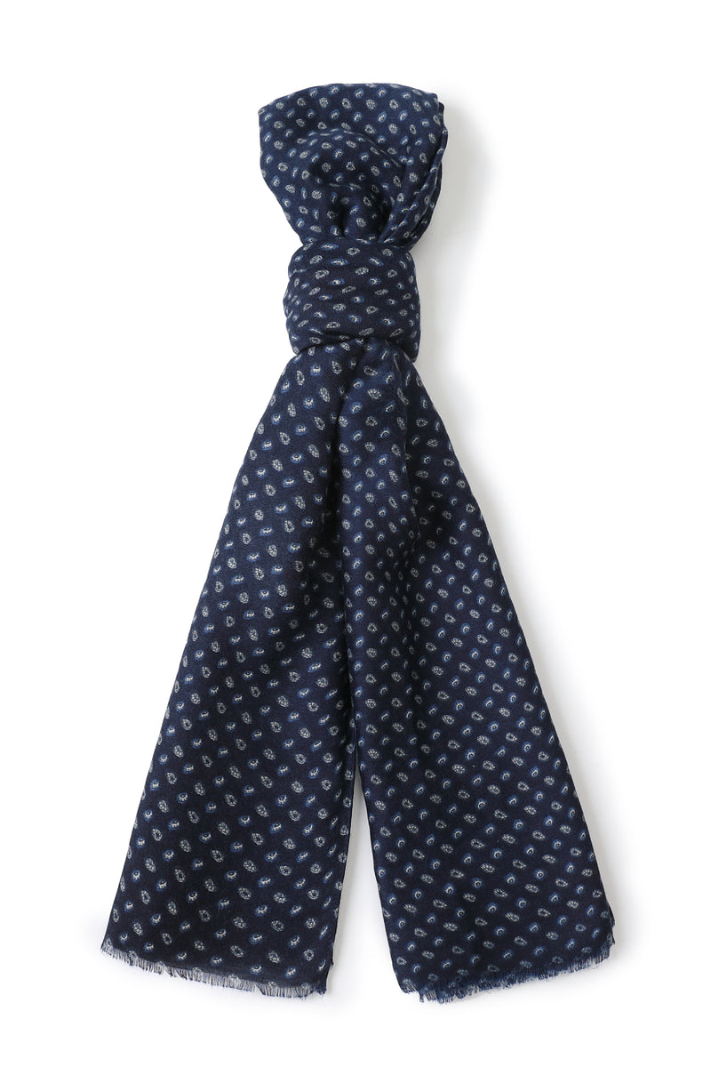 Arctic Ice Blue Paisley Scarf | Classic Pattern Men's Scarves | OTAA