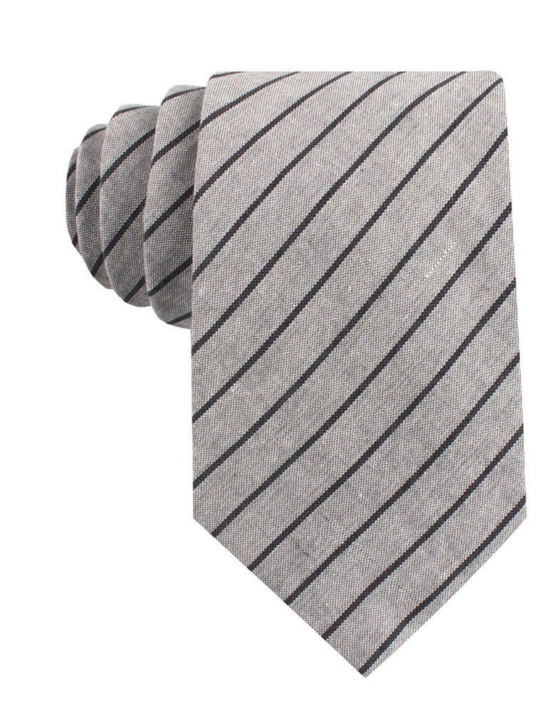 Ash Gray Pinstripe Tie | Men's Grey Striped Ties | Business Necktie AU ...
