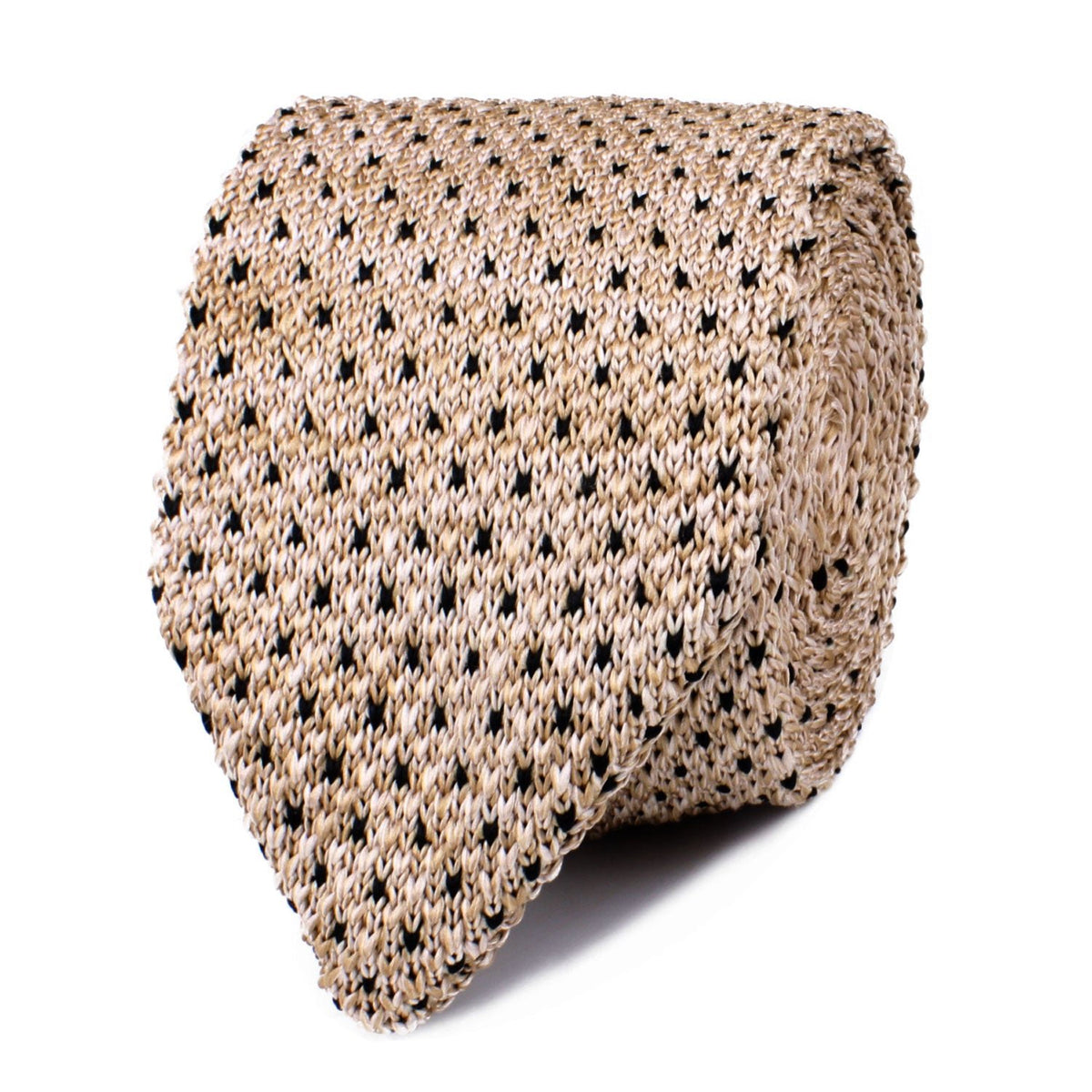 Aukai Polka Dot Knitted Tie | Mens Point Knit Ties Men Pointed | OTAA