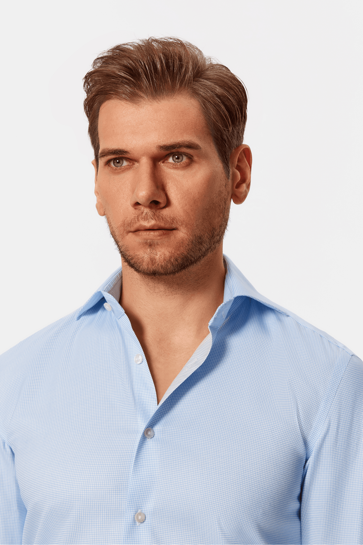 Bateman Blue Weave Lucious Non-Iron Shirt | OTAA