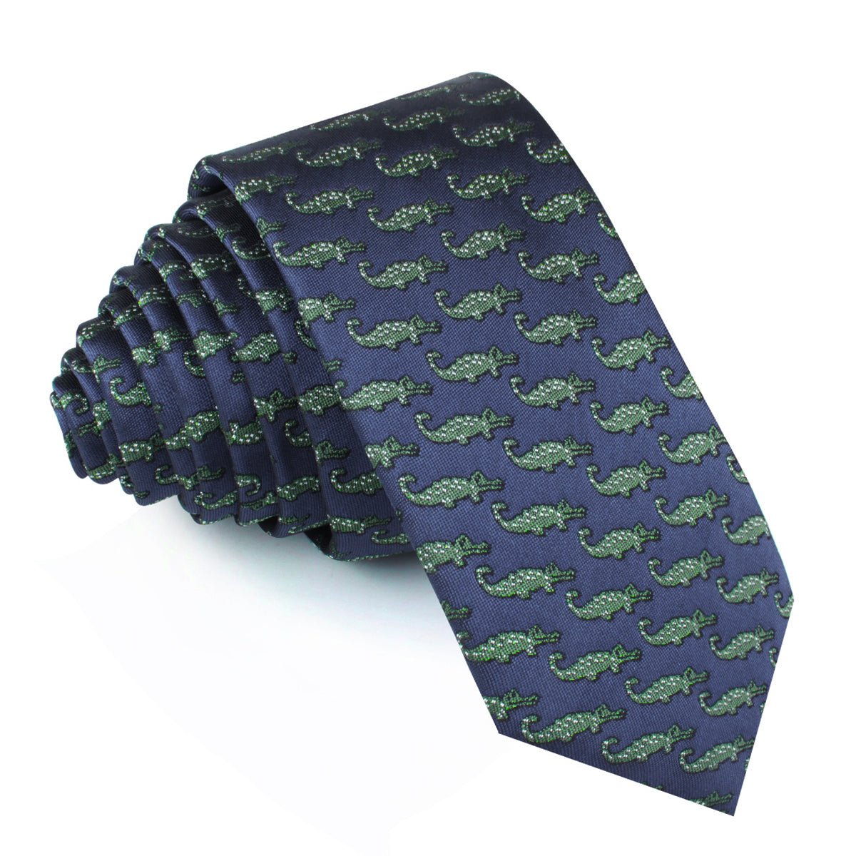 Blue Crocodile Dundee Skinny Tie | Animal Slim Ties Mens Thin Neckties ...