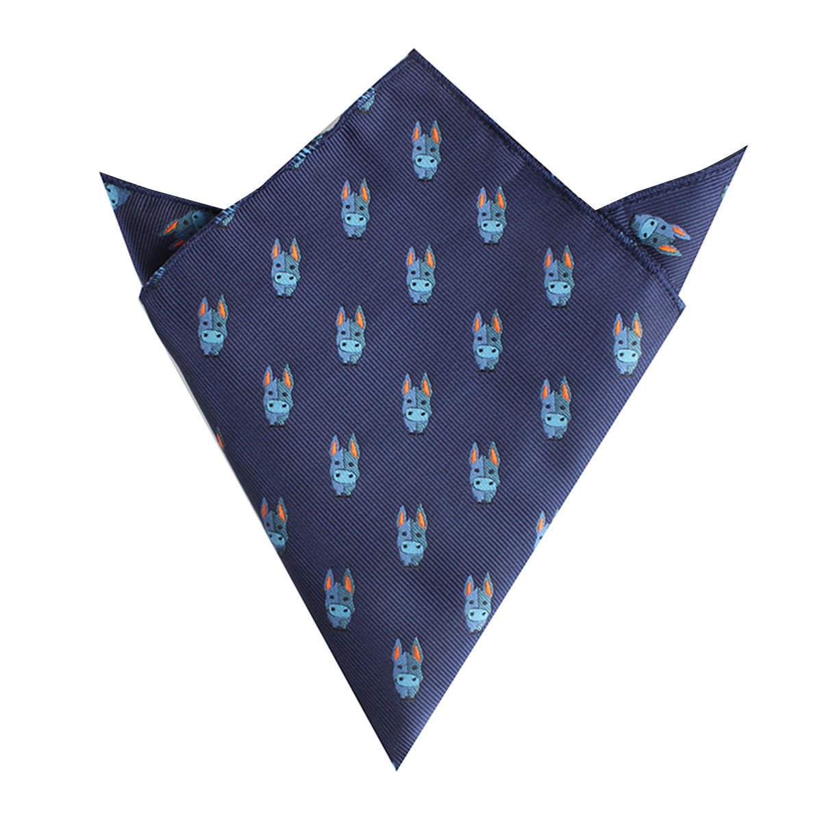 Blue Donkey Pocket Square | Animal Mens Squares Handkerchiefs | OTAA