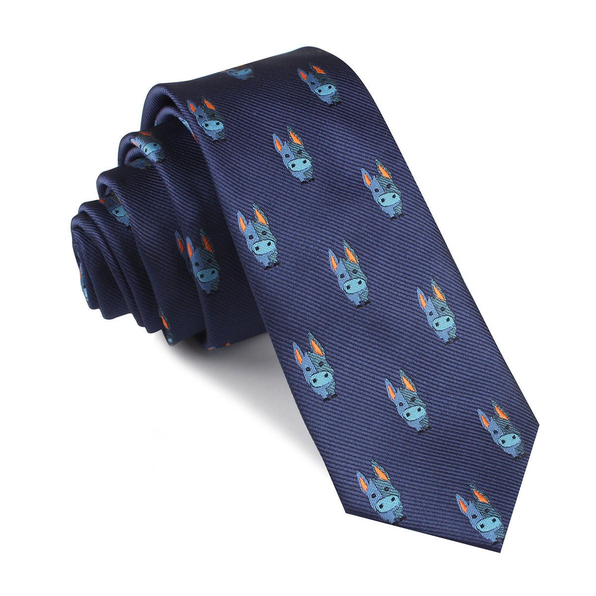 Blue Donkey Skinny Tie | Funny Animal Slim Ties | Mens Thin Necktie AU ...