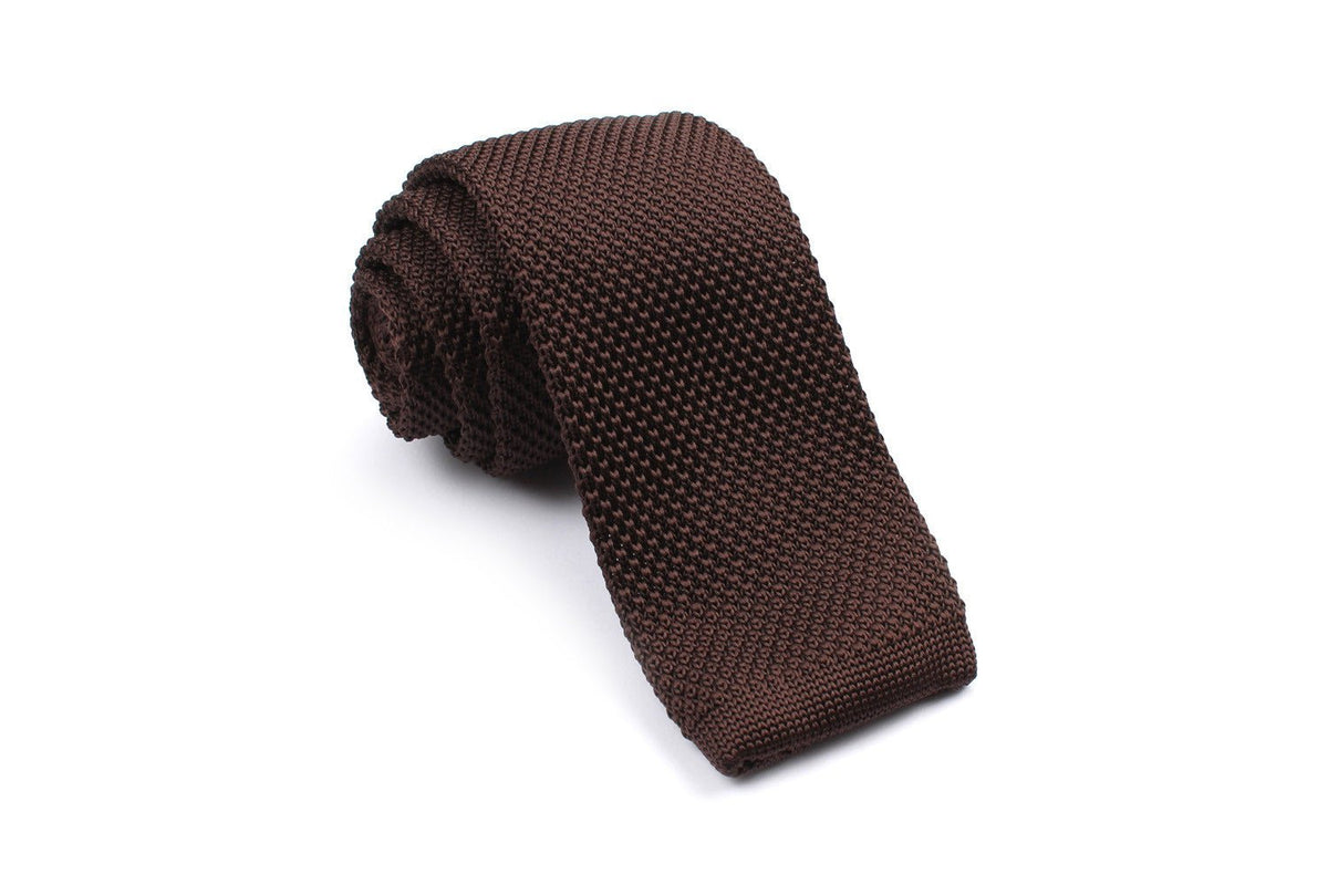 Brown Knitted Tie | Knit Ties Knits Neckties Skinny Melbourne | OTAA