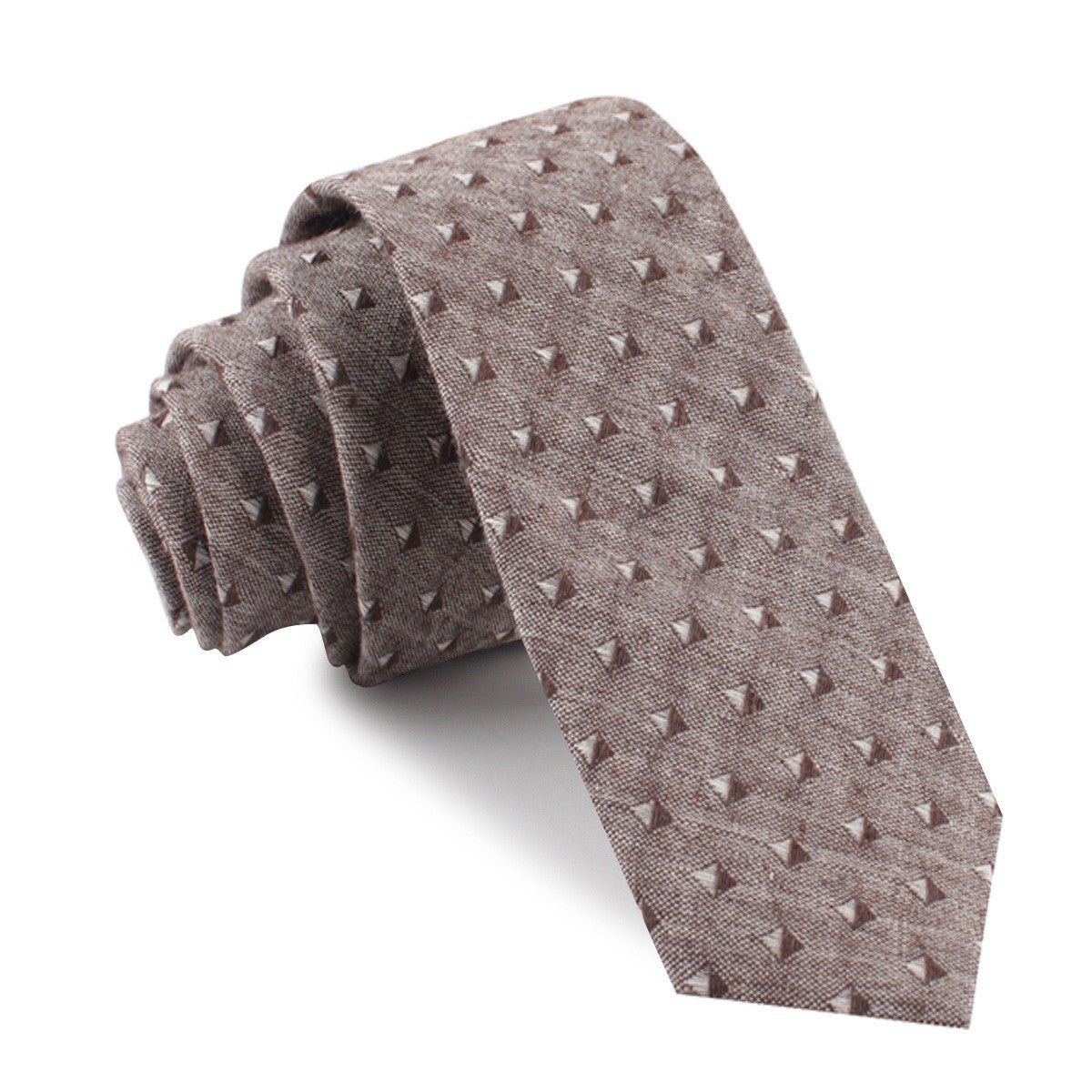 Inception Brown Linen Skinny Tie | Designer Slim Ties for Men AU | OTAA