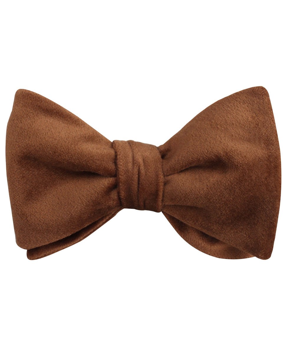 Brown Velvet Self Bow Tie | Wedding Tuxedo Suit Self-Tied Bowties Man ...