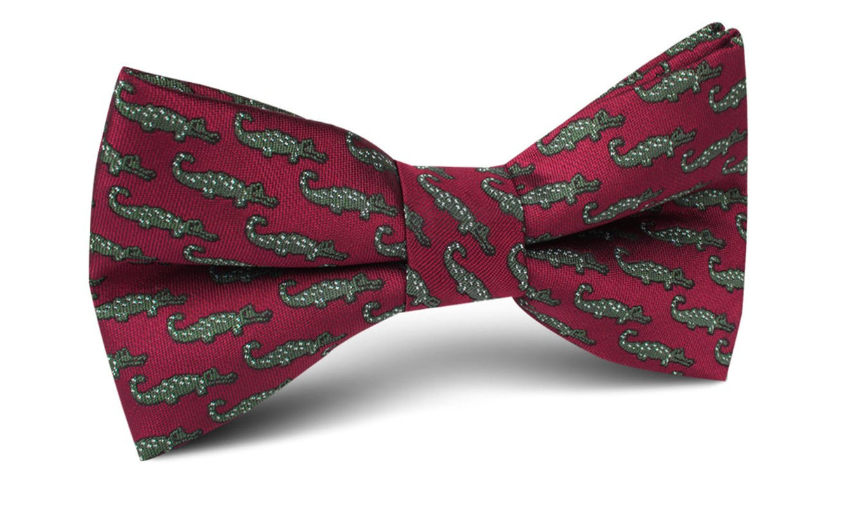 Burgundy Crocodile Dundee Bow Tie | Red Animal Bow Ties | Men's Bowtie ...