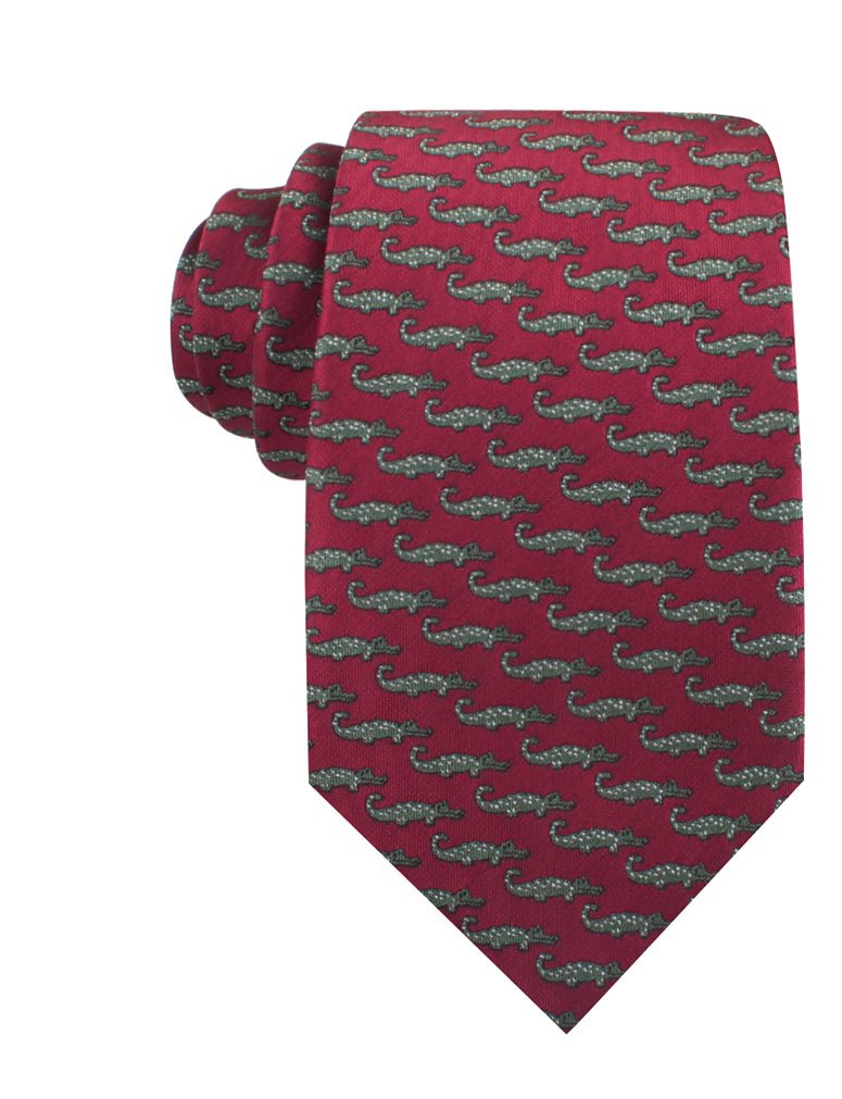 Burgundy Crocodile Dundee Necktie | Red Animal Tie | Cool Ties for Men ...