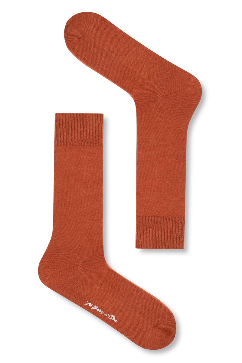Burnt Orange Flat Knit Sock | OTAA
