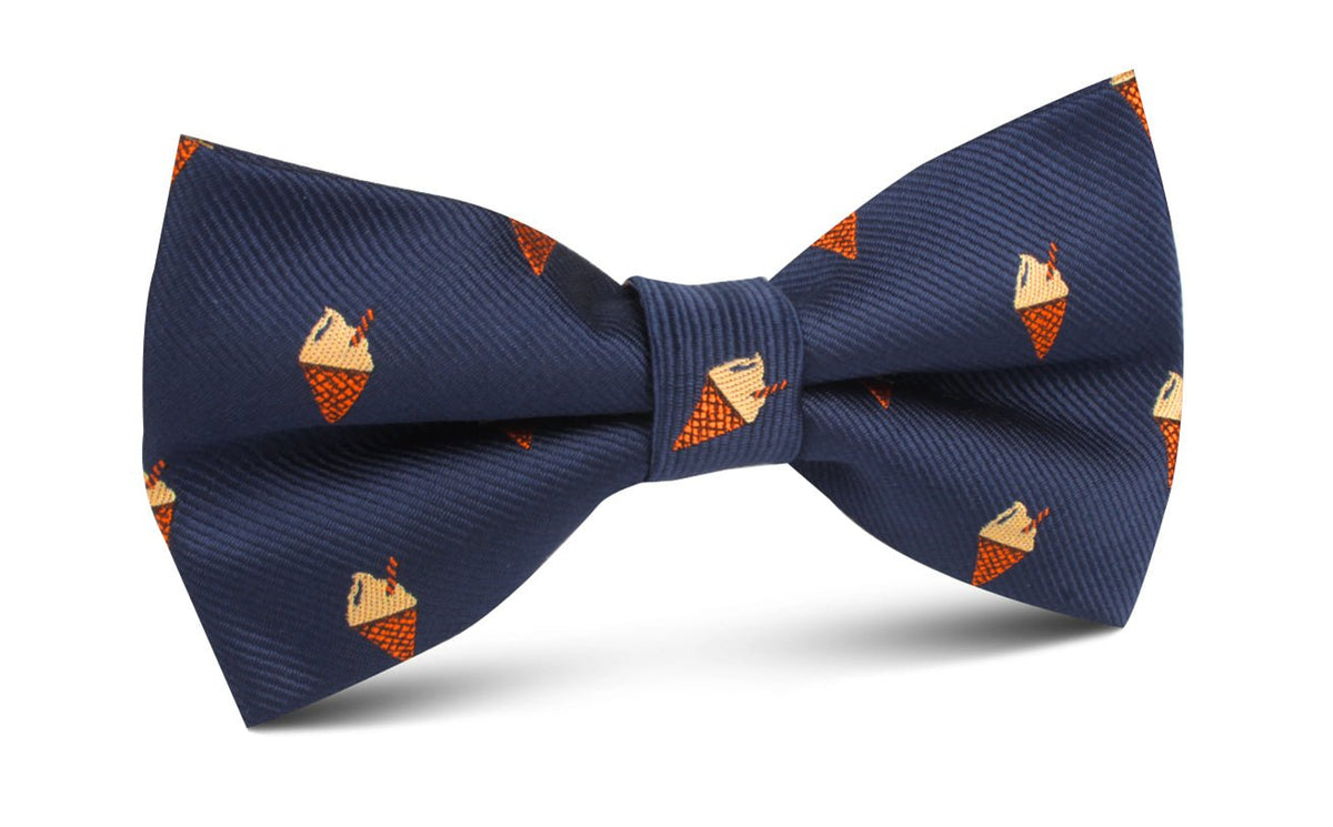 Cappuccino Ice Cream Cone Bow Tie | Dessert Patterned Pre-Tied Bowties ...