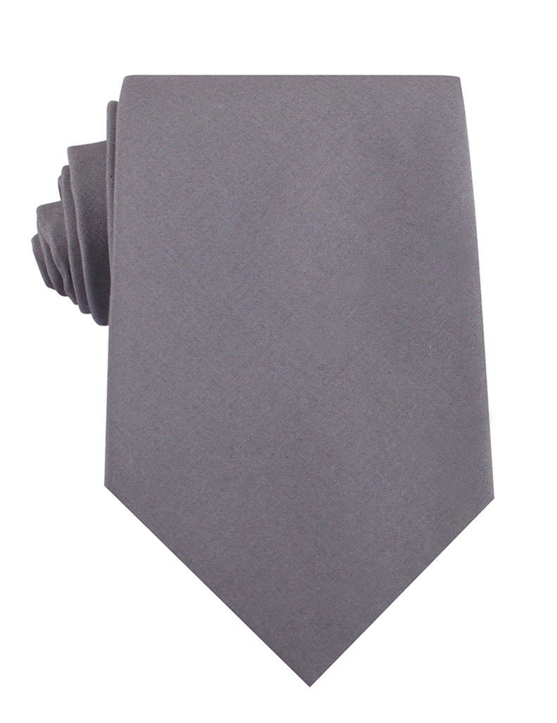 Charcoal Grey Cotton Necktie | Shop Professional Tie | Men's Suit Ties ...