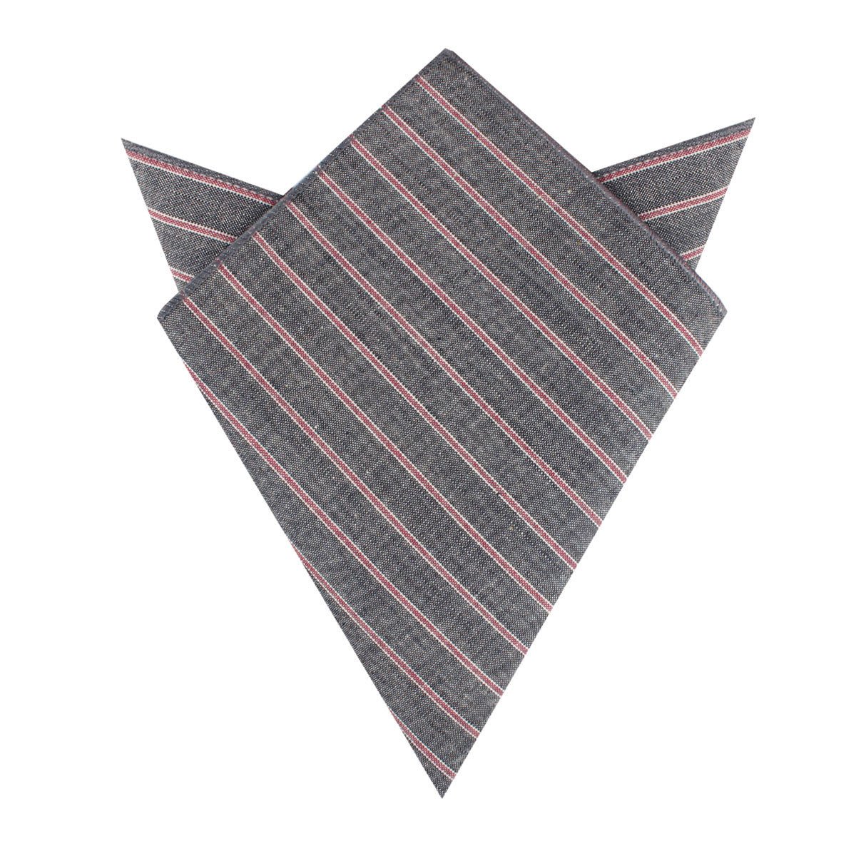 Cherry Red Pinstripe Pocket Square | Mens Squares Handkerchiefs | OTAA