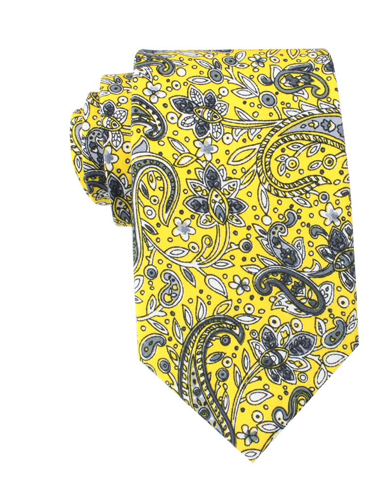 Cyrus Yellow Paisley Necktie | Buy Vintage Tie | Designer Ties for Men ...
