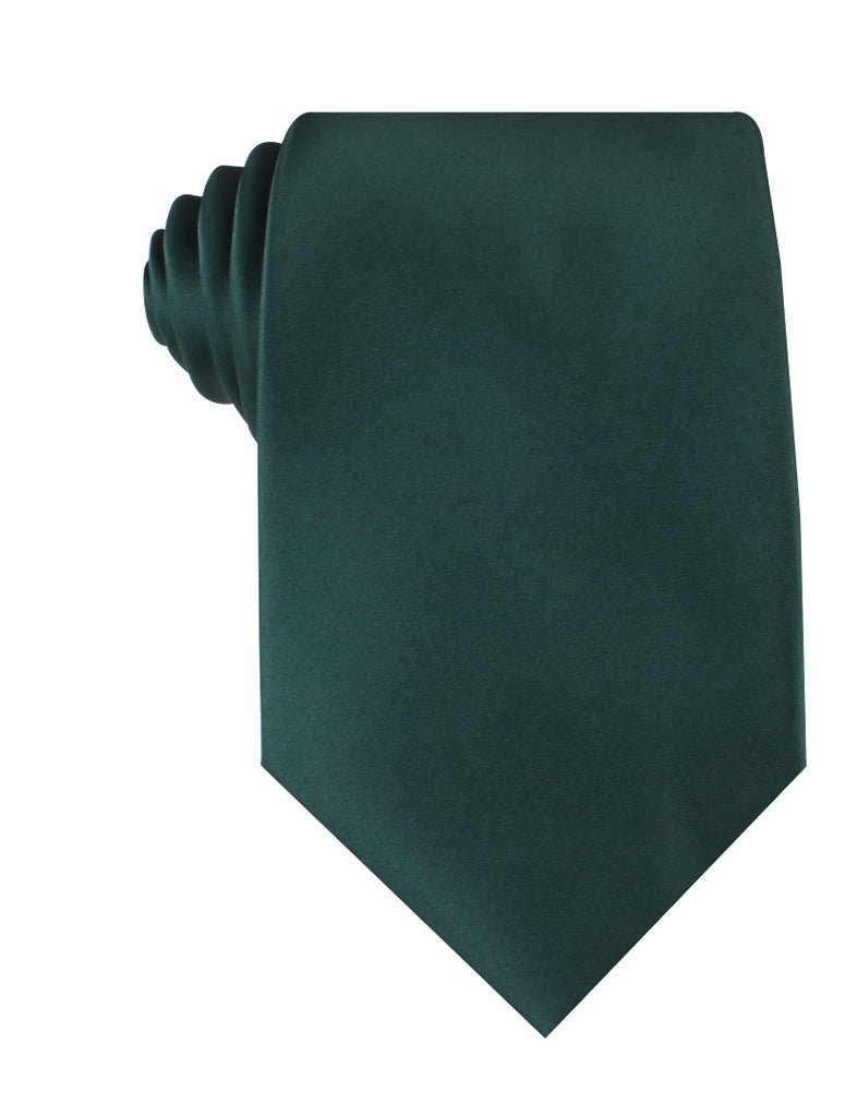 Dark Green Satin Necktie | Emerald Wedding Ties for Grooms & Groomsmen ...