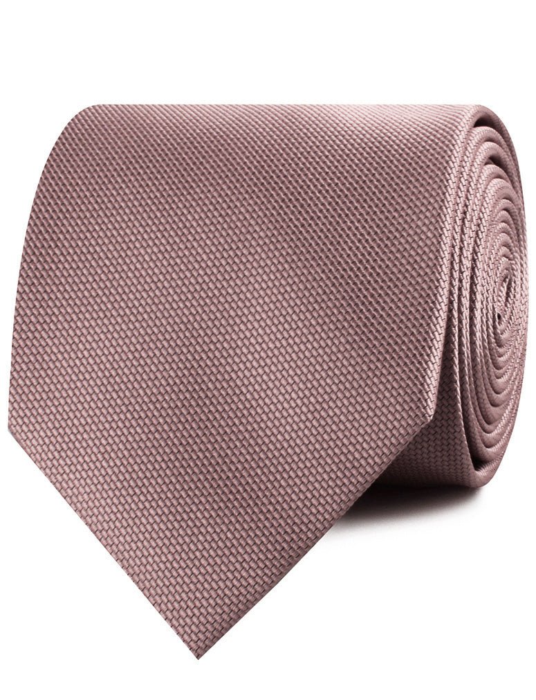 Dusty Mauve Quartz Weave Necktie | Dusty Rose Mens Ties | OTAA