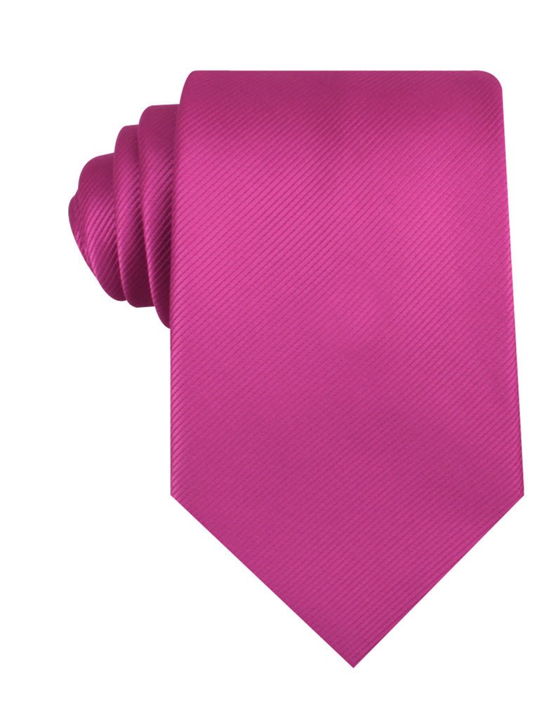 Fuchsia Pink Twill Necktie | Begonia Wedding Men's Ties | OTAA
