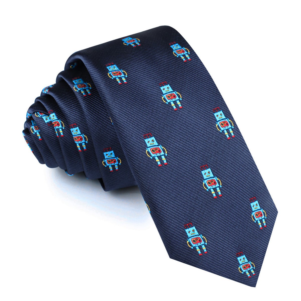 Genesis Robot Skinny Tie | Mens Novelty Slim Ties | Cool Thin Neckties ...