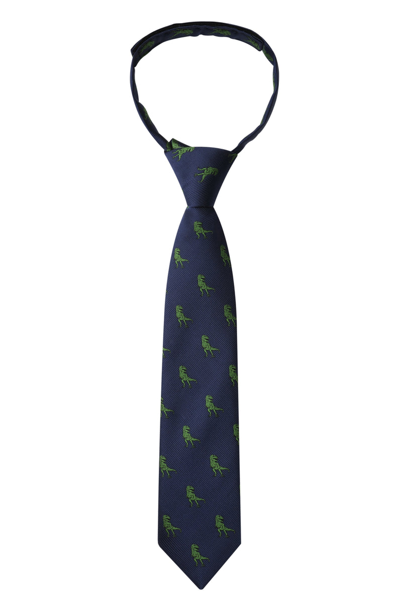 Green T-Rex Dinosaur Kids Necktie | Kid Ties Children Tie | OTAA