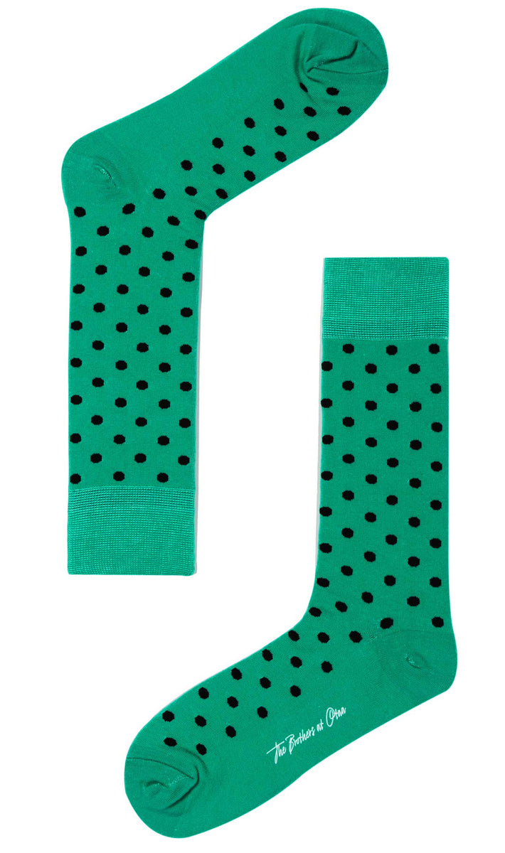 Green Teal Dot Socks | Mens Happy Socks | Polka Dots Cotton Crew Sock ...