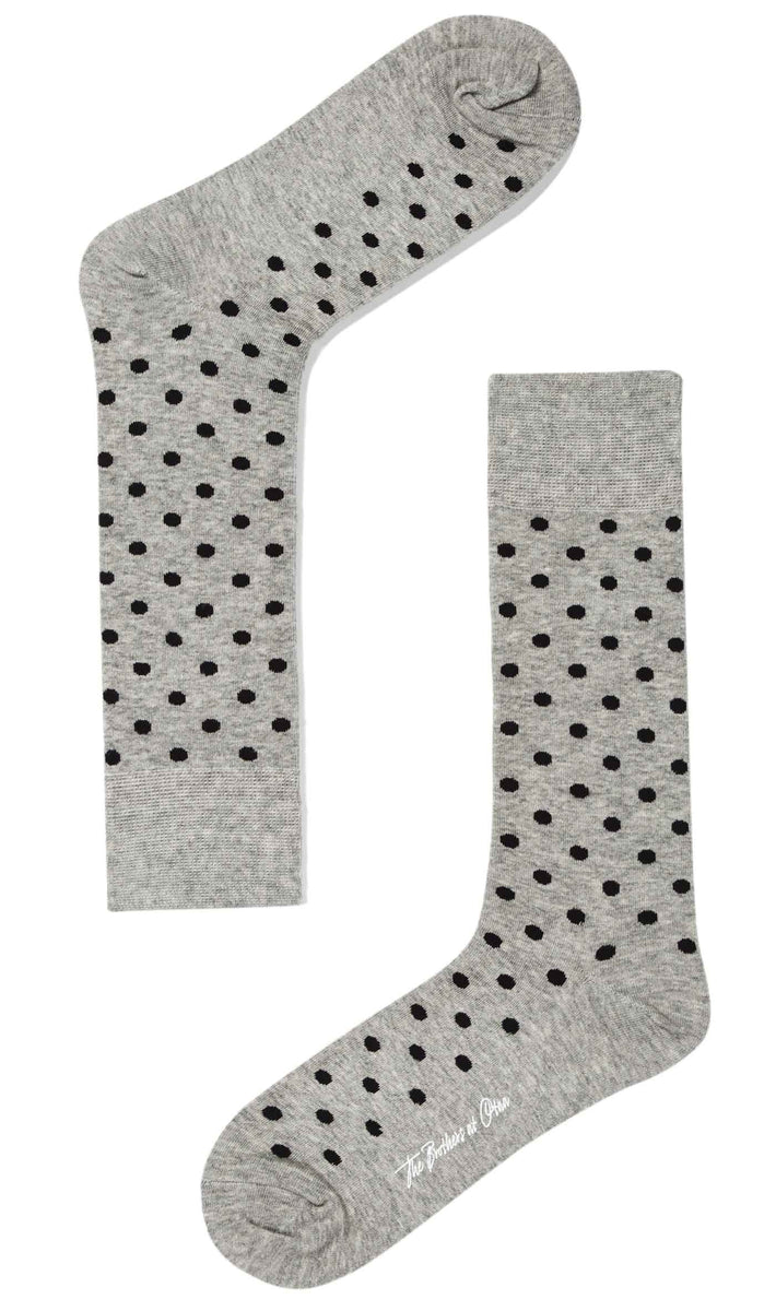 Grey Black Polka Dot Socks | Mens Happy Socks | Dots Cotton Crew Sock ...