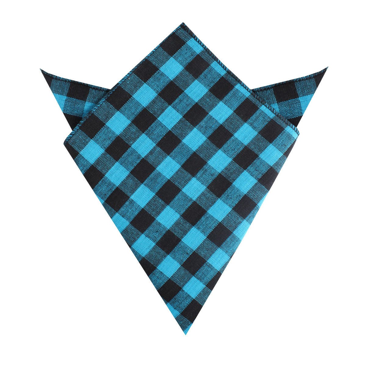 Grim Blue Gingham Pocket Square | Mens Squares Handkerchiefs | OTAA