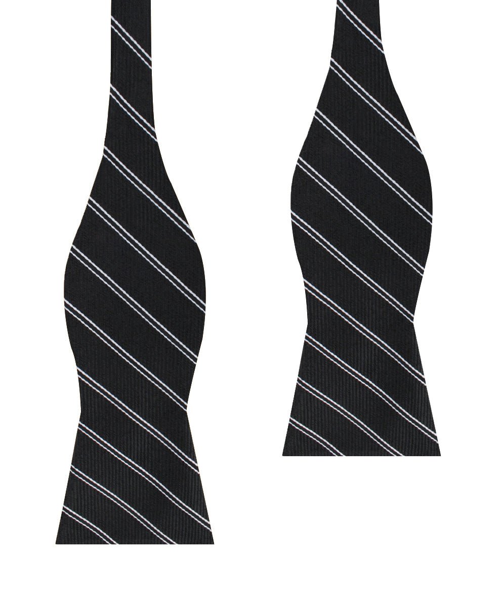 Boston Black Striped Self Bow Tie | Self-Tied Bowtie | Untied Bow Ties ...