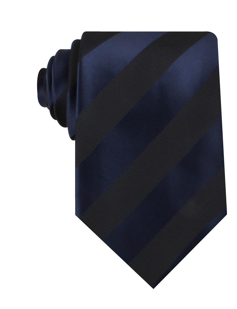 Indigo Blue-Black Striped Necktie | Pattern Tie | Men's Designer Ties ...