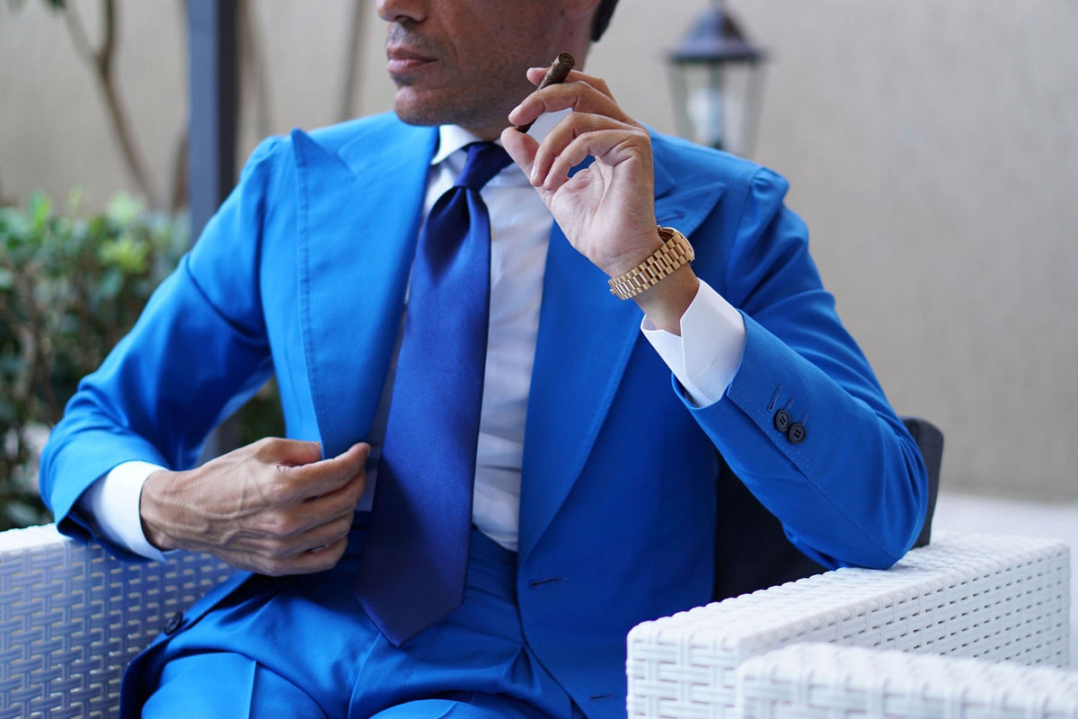 Indigo Navy Honeycomb Necktie | Classic Blue Tie | Men's Business Ties ...