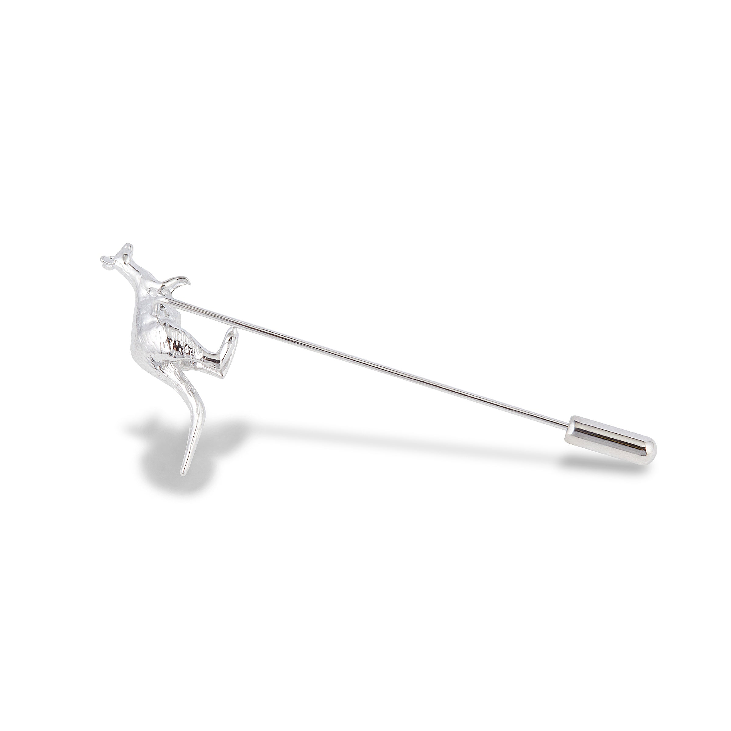 Kangaroo Silver Lapel Pin | Men's Suit Animal Australian Metal Pins | OTAA