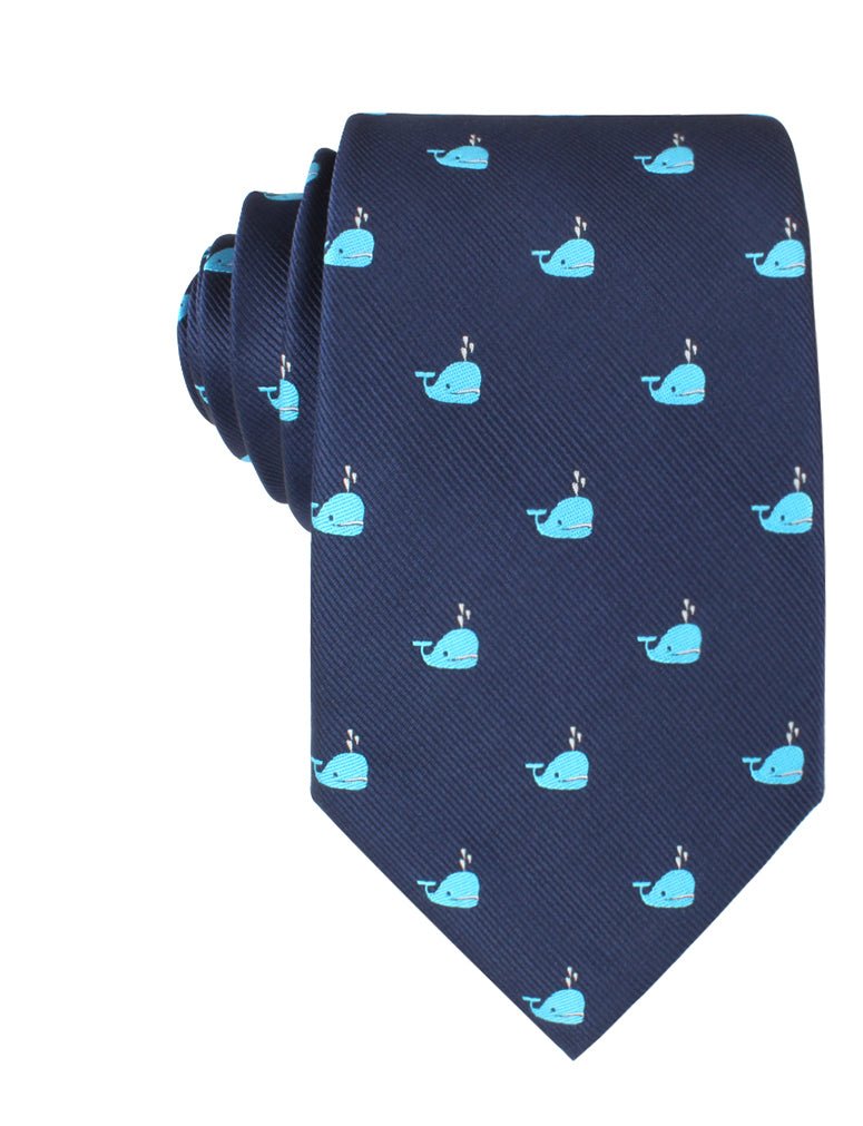 Laboon Blue Whale Necktie | Nautical Animal Tie | Men's Novelty Ties | OTAA