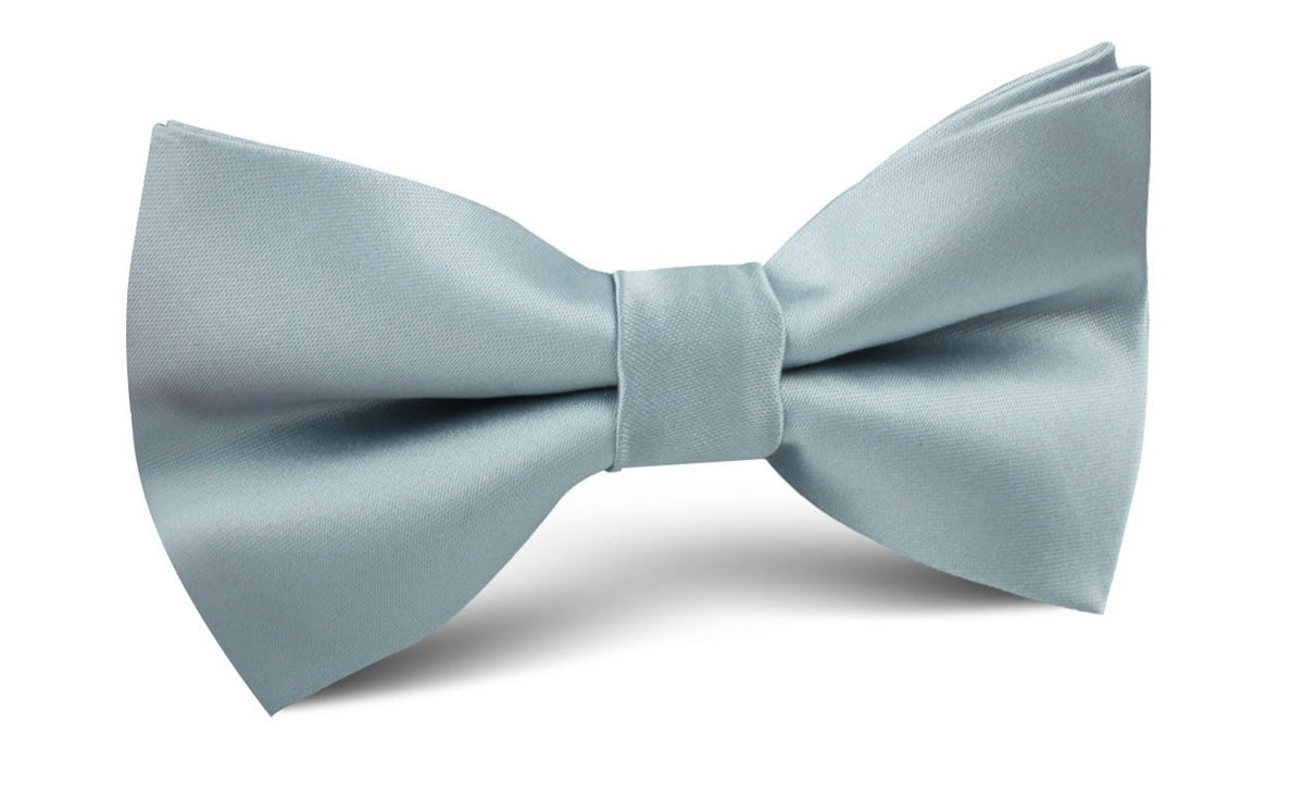 Light Silver Sage Satin Bow Tie | Weddings Blue Groomsmen Bowties | OTAA