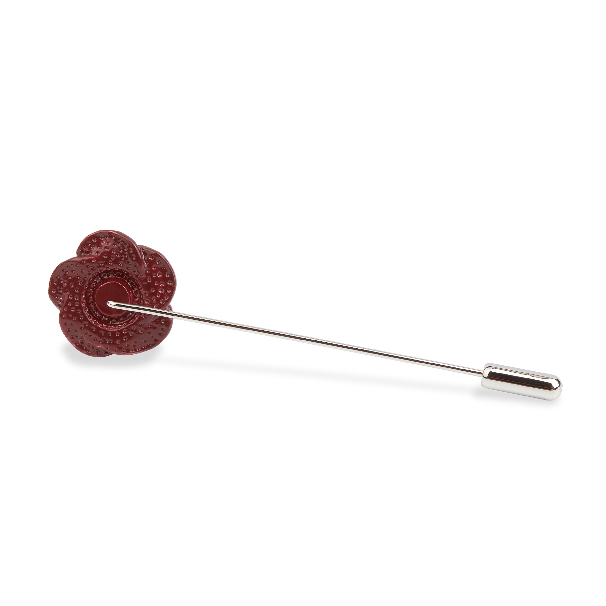 Mahogany Maroon Rose Metal Lapel Pin | Wedding Men's Pins Flower Design ...