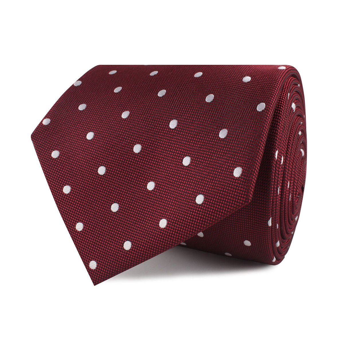 Mahogany Maroon with White Polka Dots Necktie | Red Power Ties for Men ...