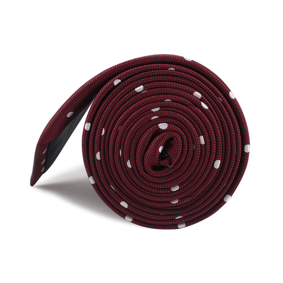 Mahogany Maroon with White Polka Dots Necktie | Red Power Ties for Men ...