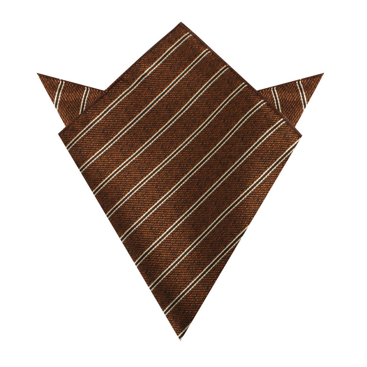 Manhattan Brown Bronze Striped Pocket Square | Men's Suit Handkerchief ...