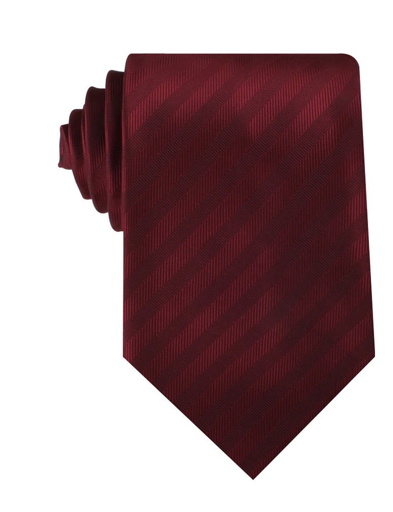 Merlot Wine Striped Necktie | Men's Dark Red Tie | Monochromatic Ties ...