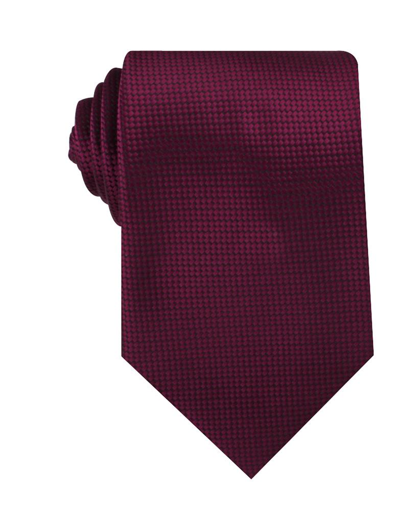 Metallic Maroon Oxford Weave Necktie | Mumu Weddings Merlot Red Ties | OTAA