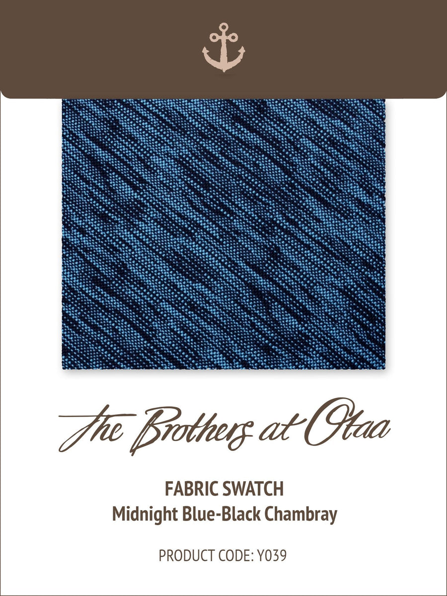 Midnight Blue-Black Chambray Fabric Swatch | OTAA