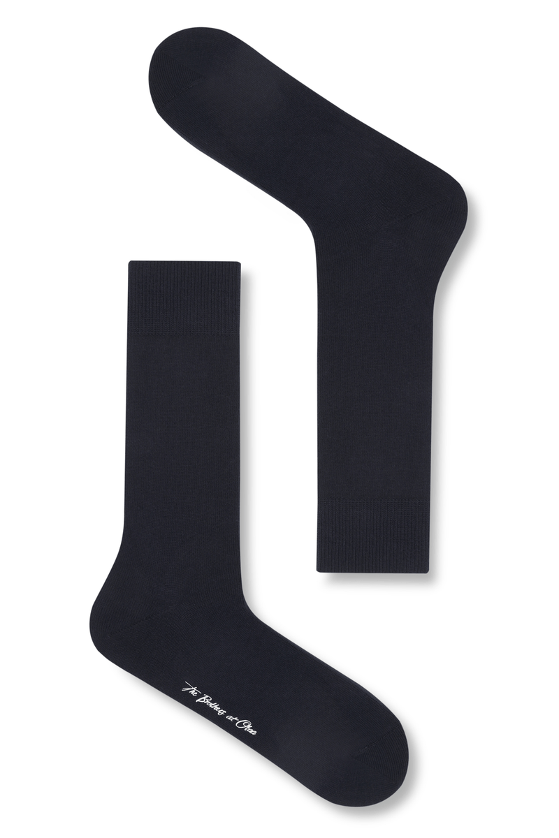 Midnight Navy Blue Flat Knit Sock | OTAA