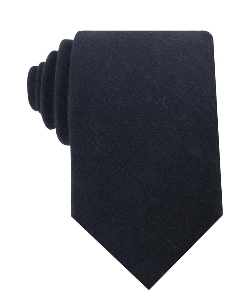 Midnight Blue-Black Linen Necktie | Wedding Tie for Men | OTAA