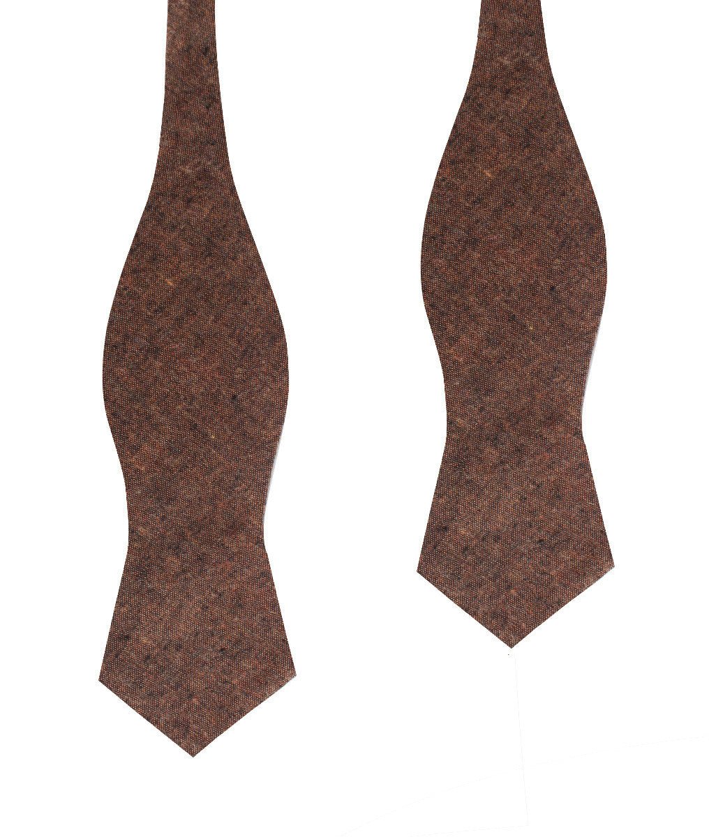 Monaco Brown Diamond Self Bow Tie | Wedding Self-Tied Bowties for Men ...