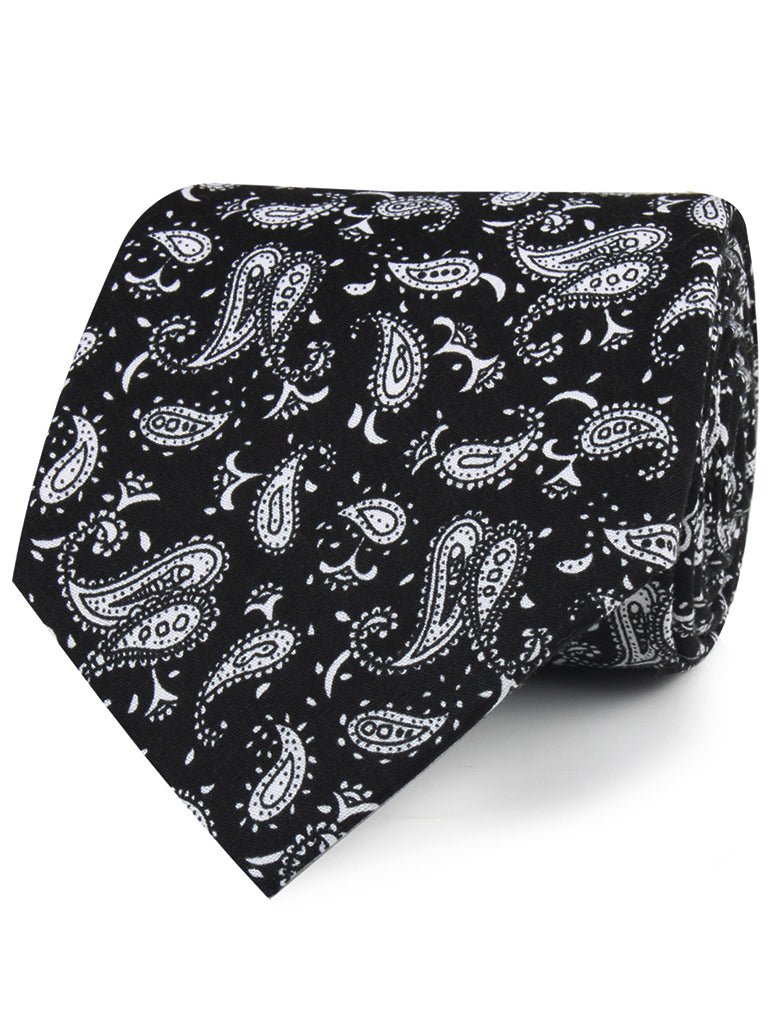Mr Pollard Black Paisley Necktie | Bandana Print Tie | Men's Neckties ...