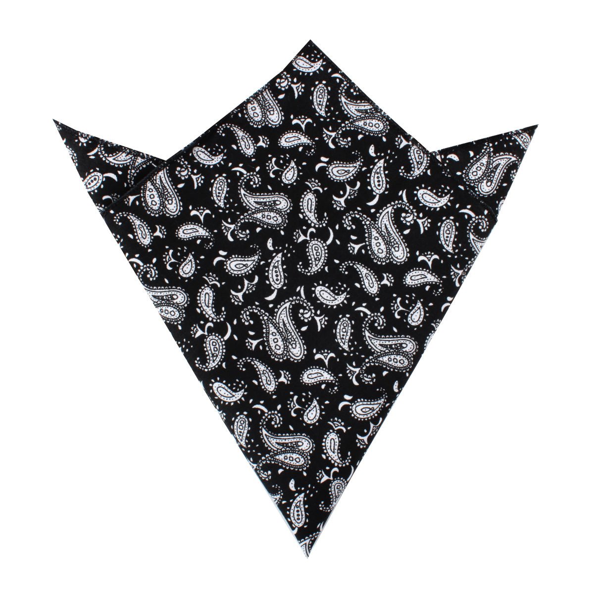 Mr Pollard Black Paisley Pocket Square | Persian Mens Handkerchief | OTAA