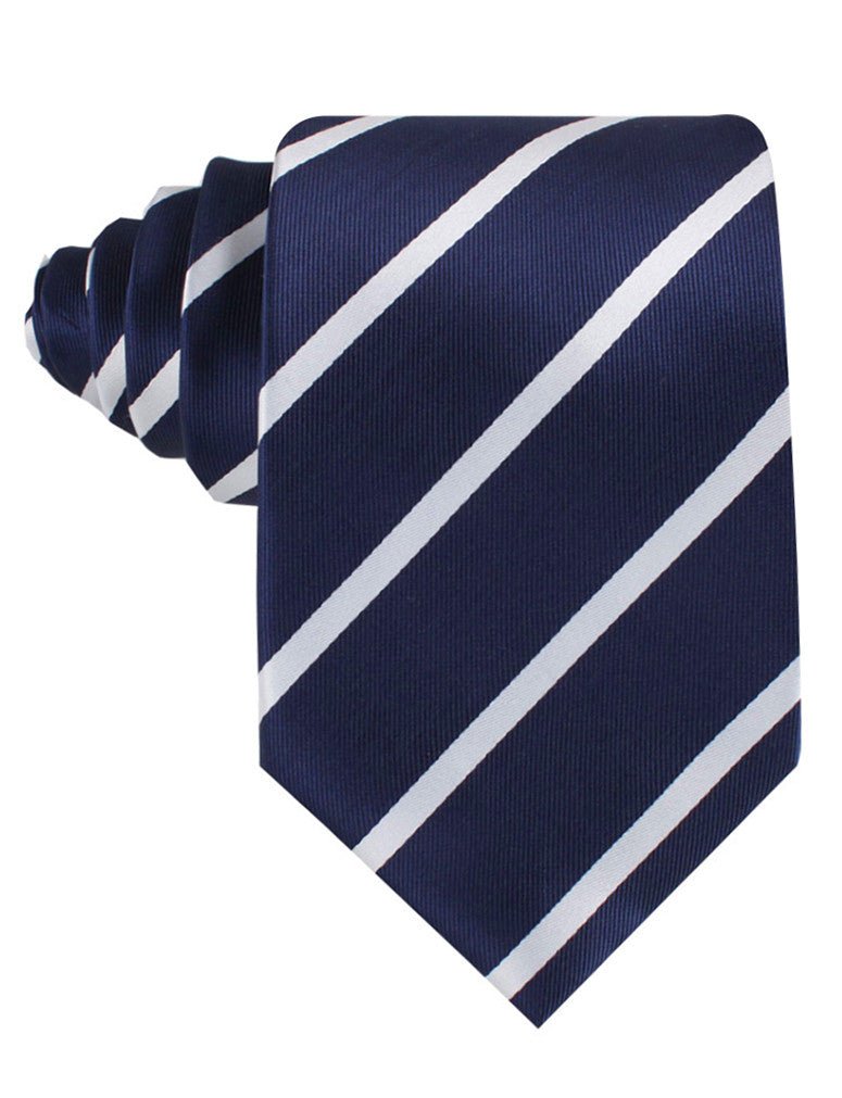 Navy Blue Pencil Stripe Tie | Repp Striped Ties | Professional Necktie ...