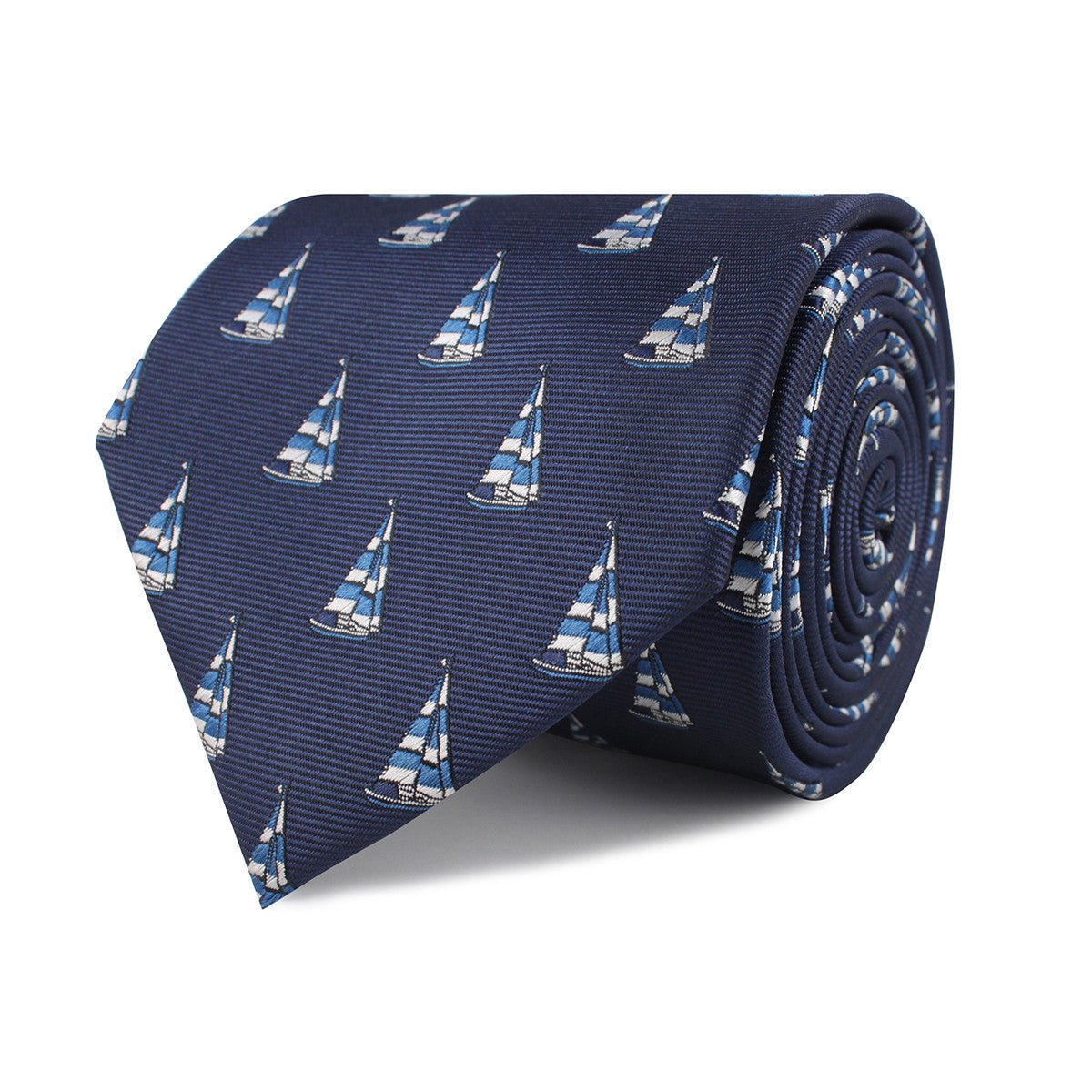 Navy Blue Sailor Boat Necktie | Nautical Sailboat Ties | Mens Neck Tie ...